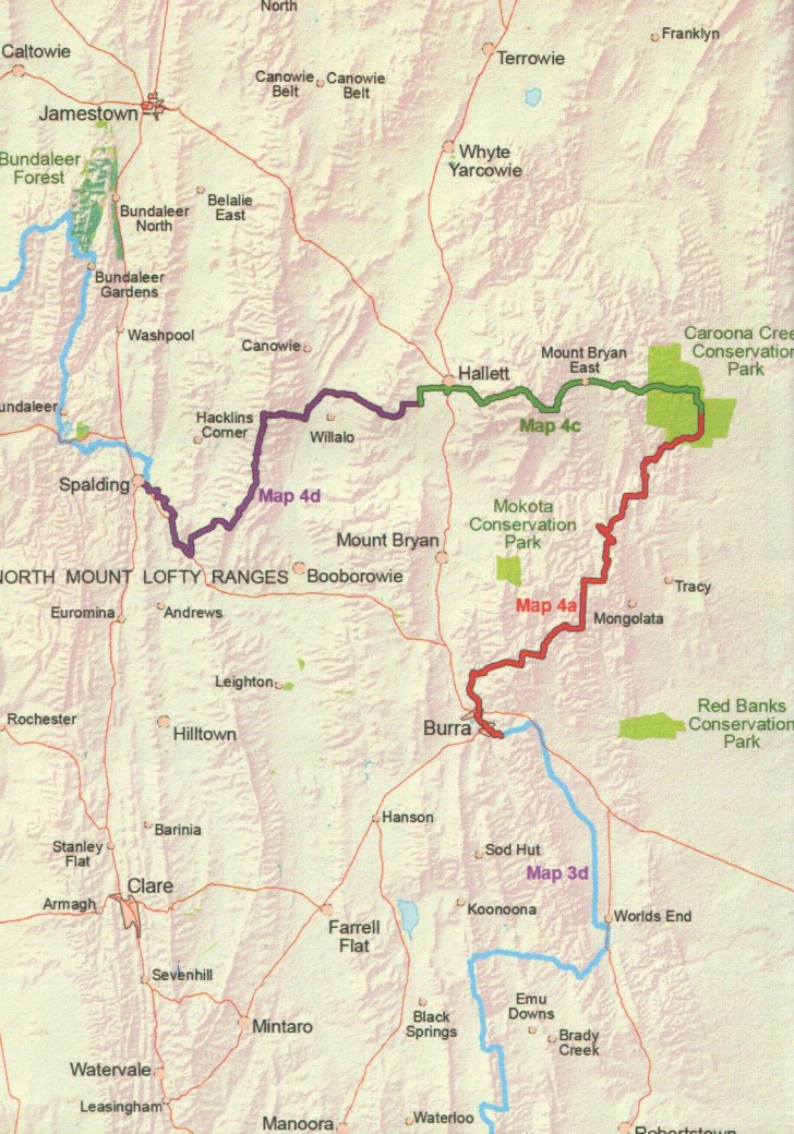 Heysen Trail sheet map 4, Burra to Spalding | The Friends of the Heysen ...