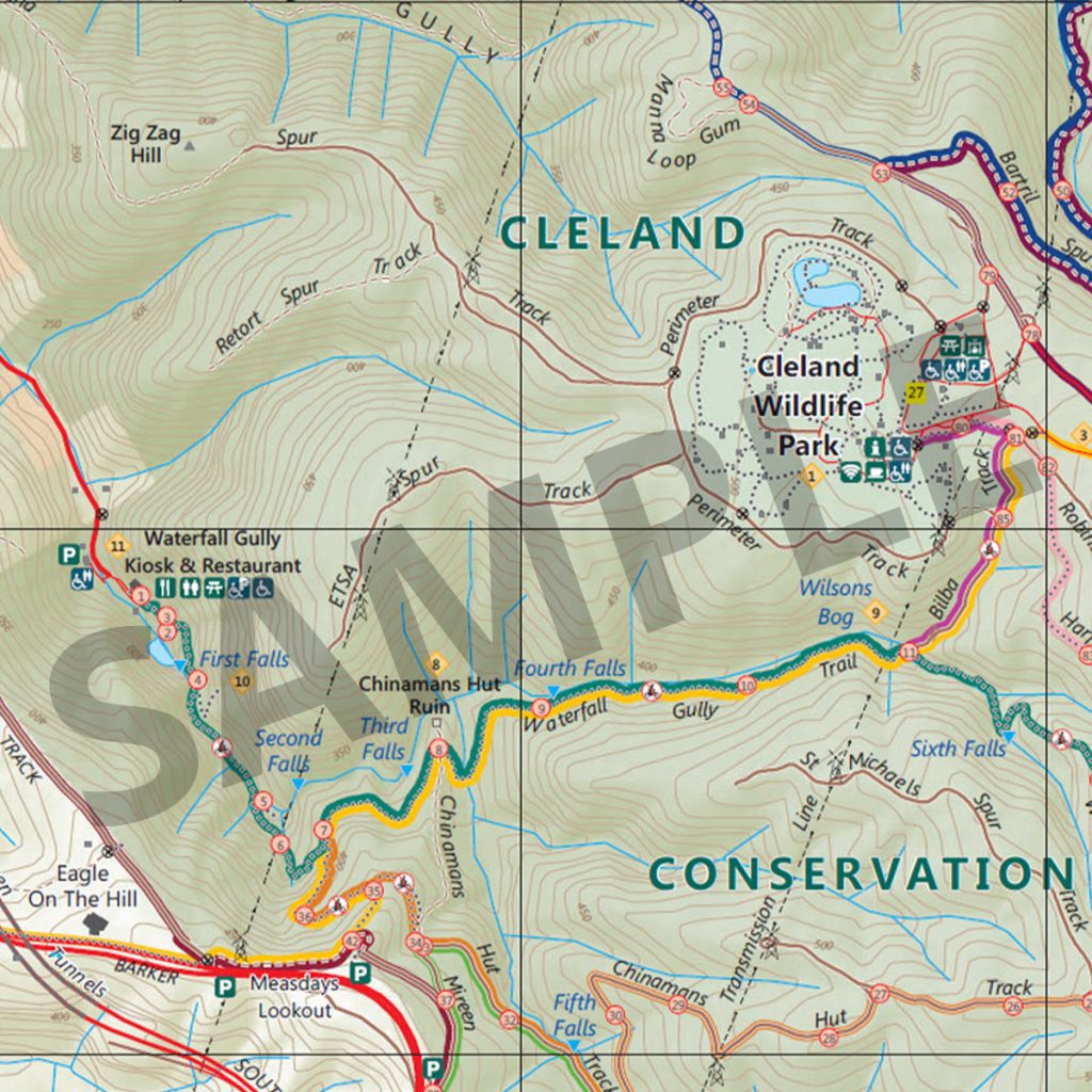 Cleland Conservation Park Bushwalking Map (topographic) | The Friends ...
