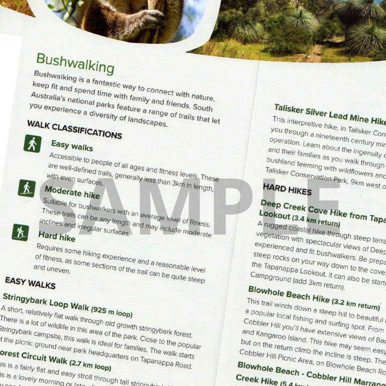 Deep Creek Conservation Park Bushwalking Map (topographic) | The ...