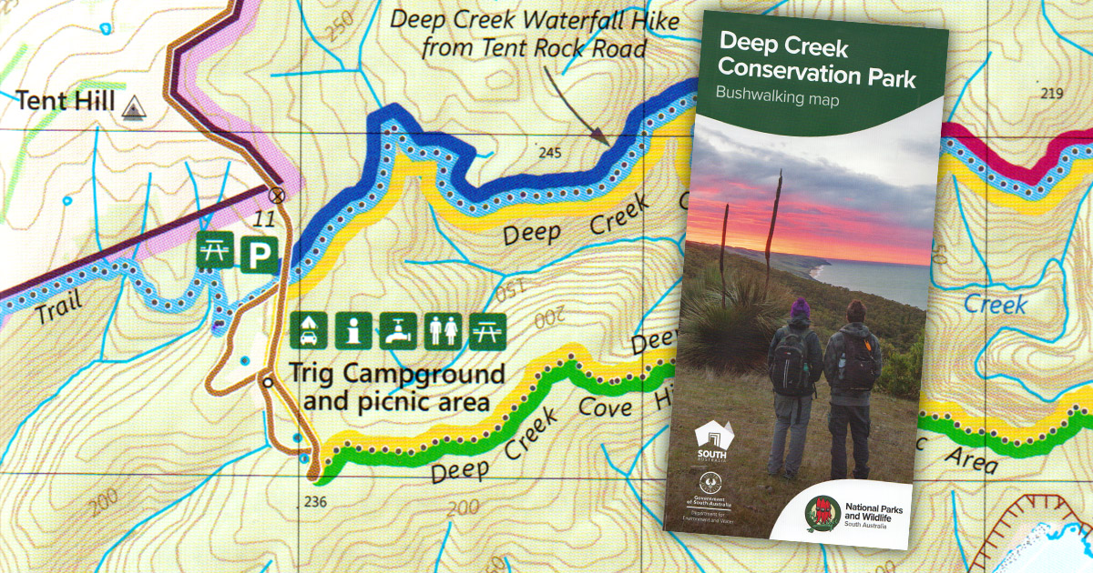 Deep Creek Conservation Park Bushwalking Map (topographic) | The ...