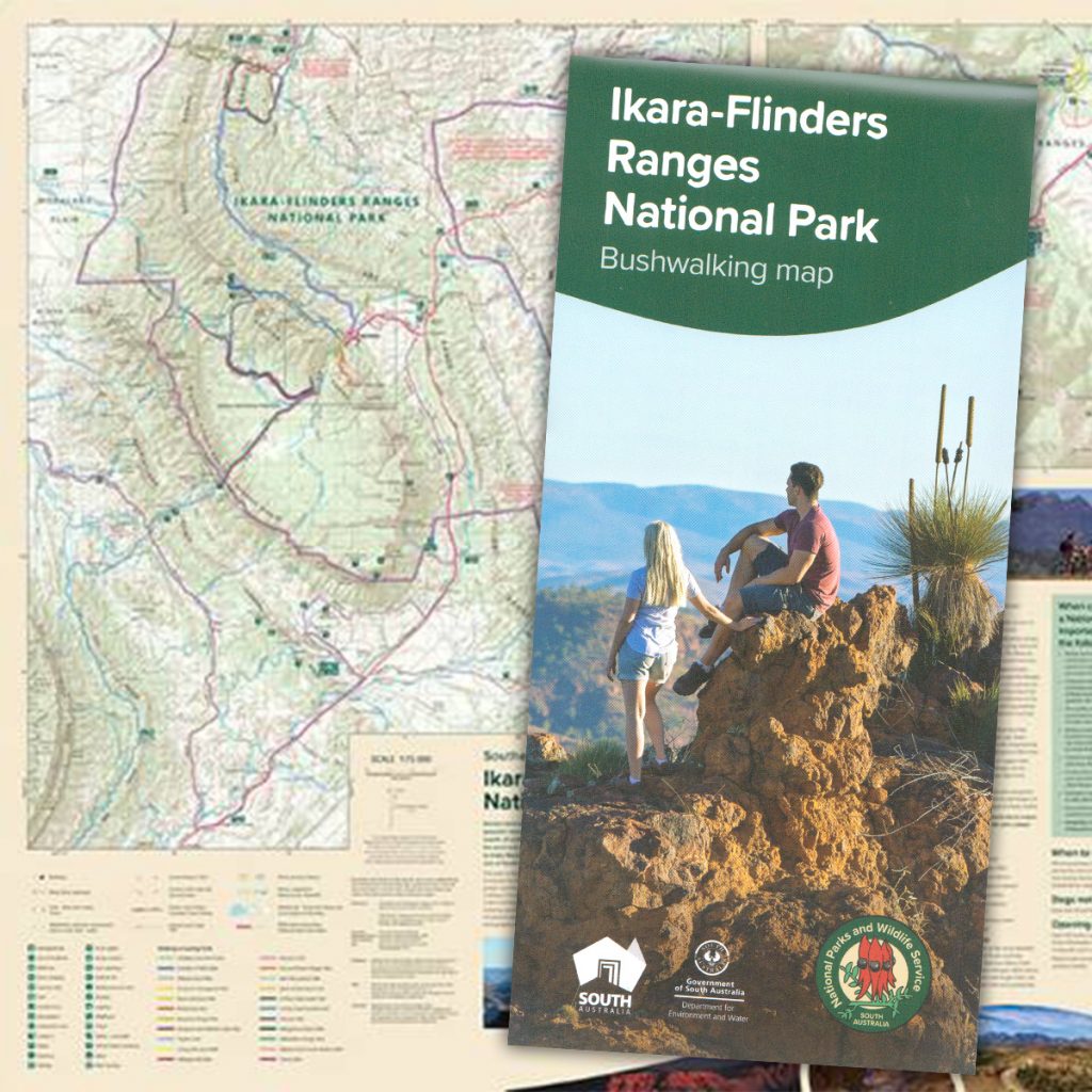 Ikara-Flinders Ranges National Park Bushwalking Map (topographic) | The ...